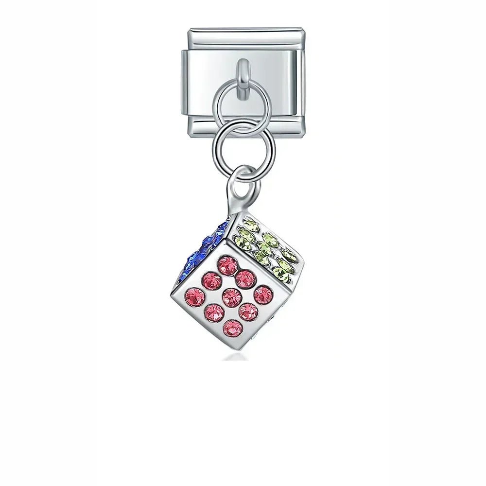 Charm Colgante Dado Colorido – Italian Charms