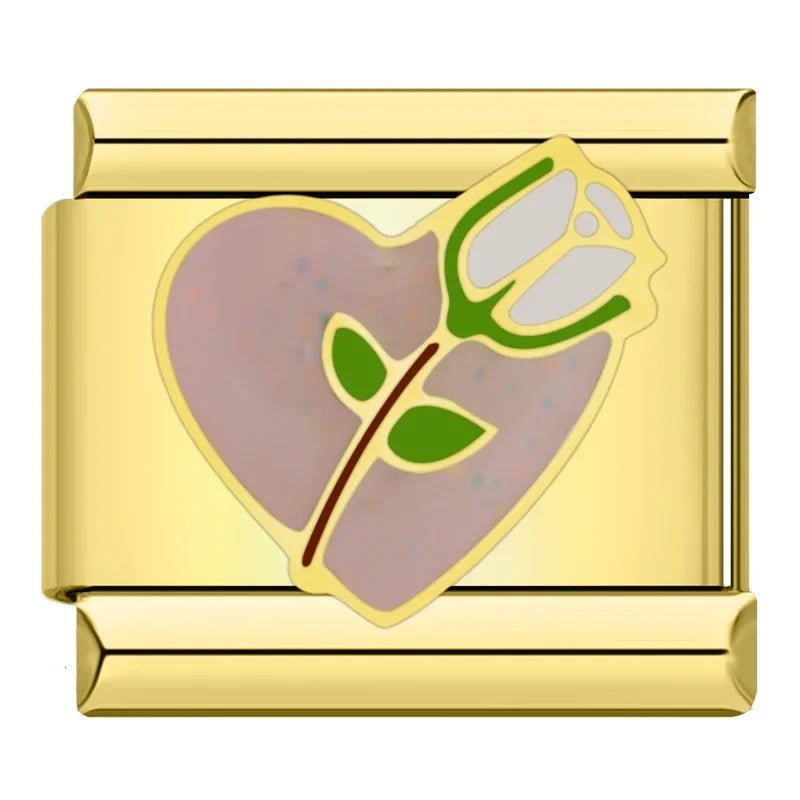 Charm Rosa blanca – Italian Charms